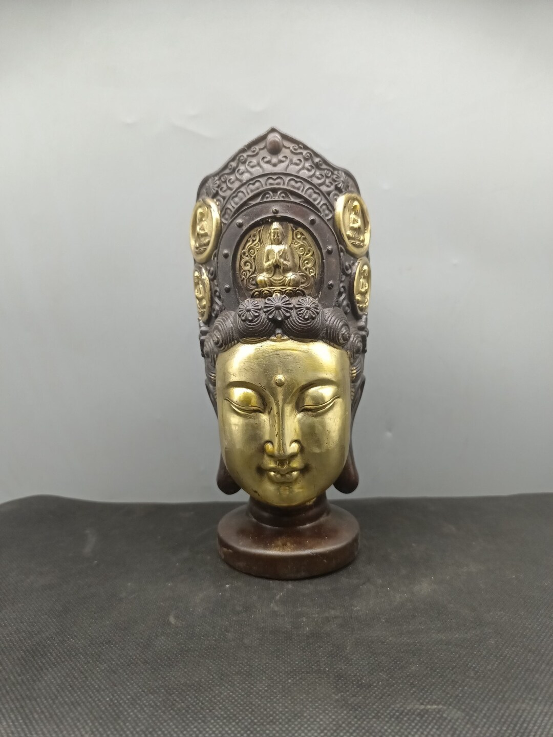 Handcarved Copper Buddha Head Statue Ornament,rare in Shape,unique and ...