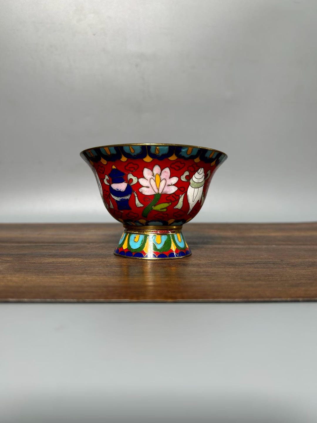 Chinese Handmade Carved Cloisonn é Lotus Patterned Bowl Decoration ...