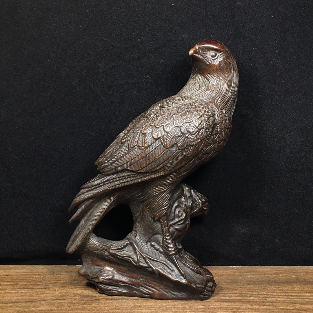 Chinese Handmade Carved Bronze Eagle Statue Decoration, Furniture ...