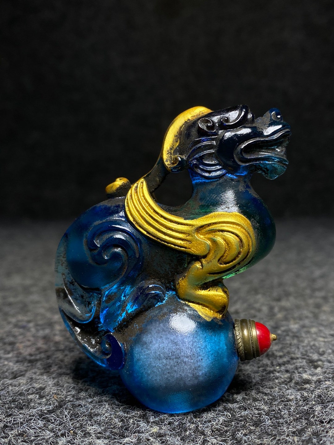 Handcarved Glass Snuff Bottle With Unique Design, Exquisite and Rare ...