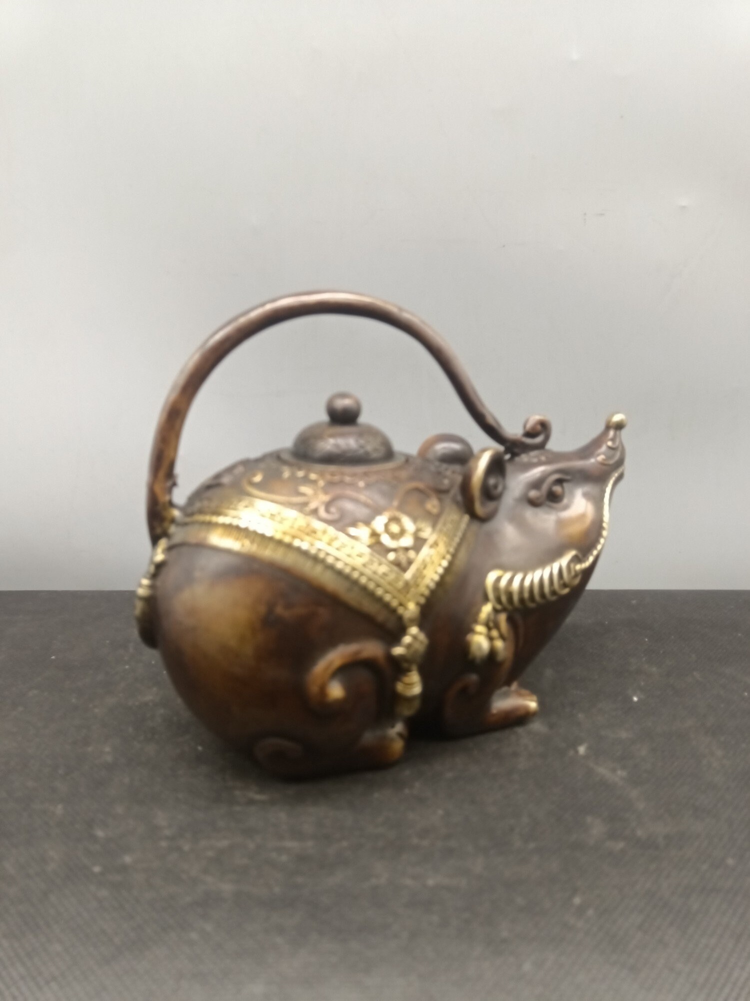 Handcarved Copper Mouse Teapot/wine Pot,zodiac Statue,rare in Shape ...
