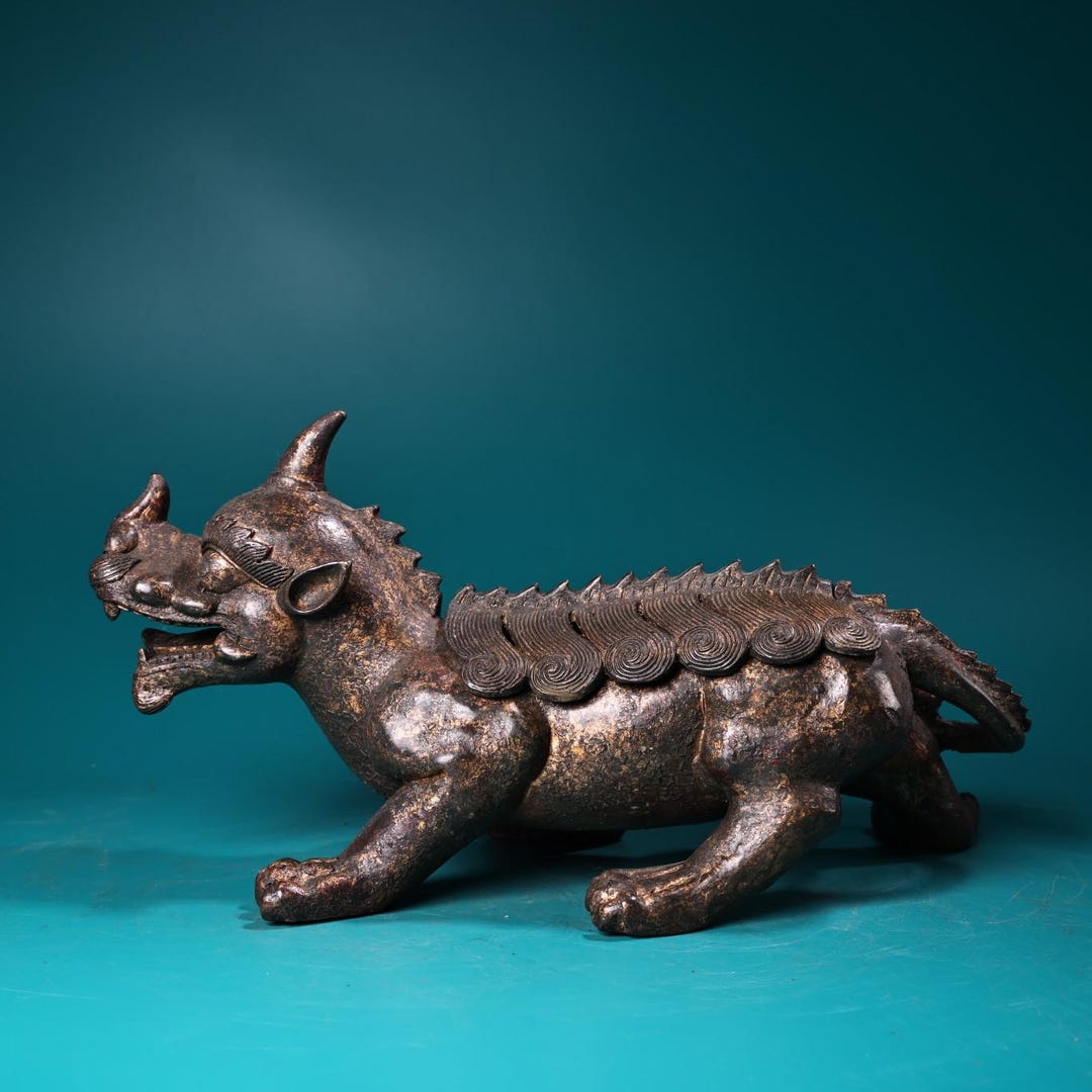 Chinese Collection of Hand Carved Copper Animal Statues, Incense Burner ...