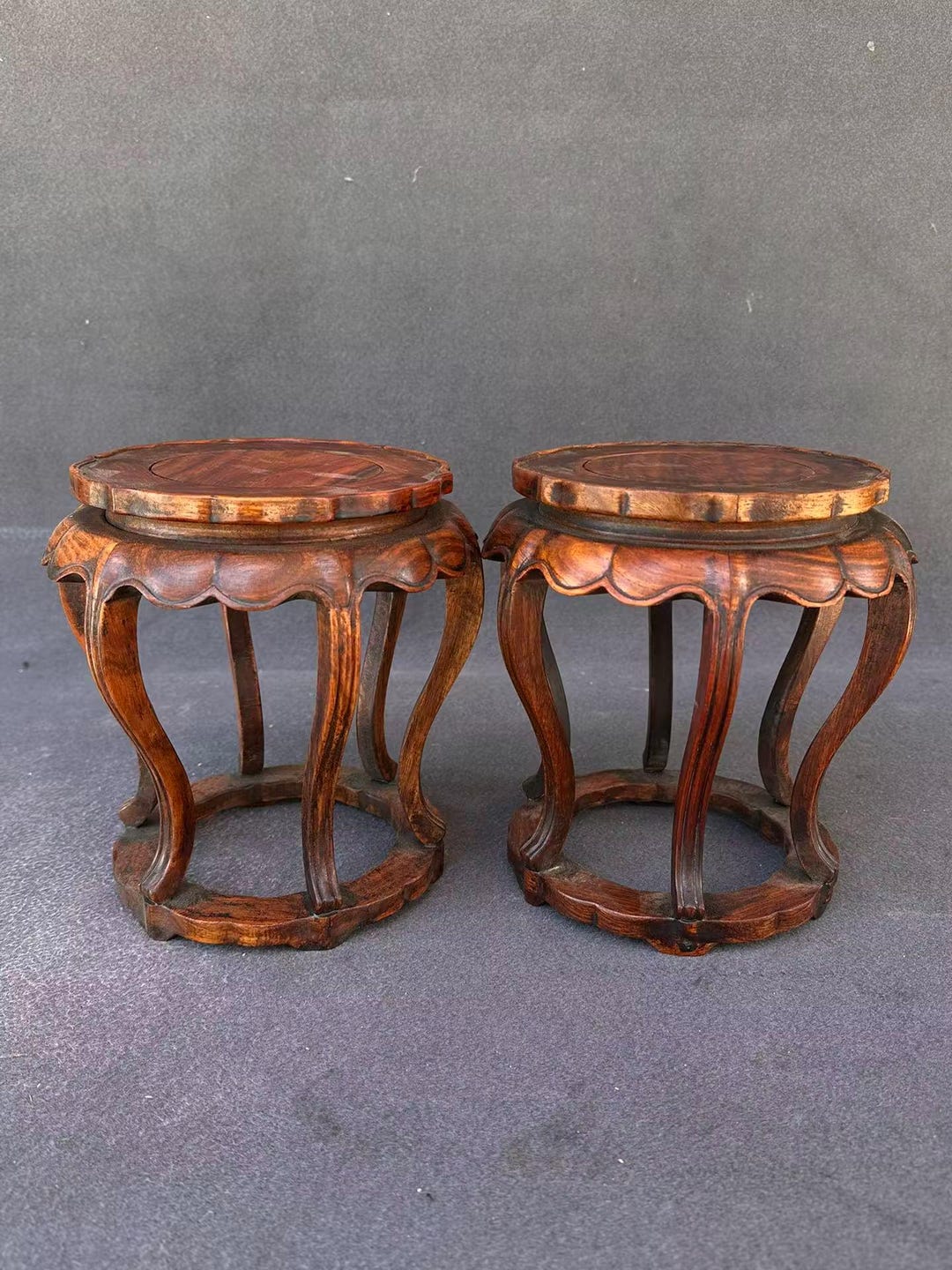 Chinese Collection of Handmade Carved Rosewood Flower Racks/bases ...