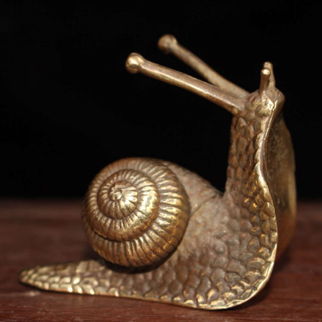 Handcarved Copper Snail Statue Ornaments,unique Shapes, Decorated With ...