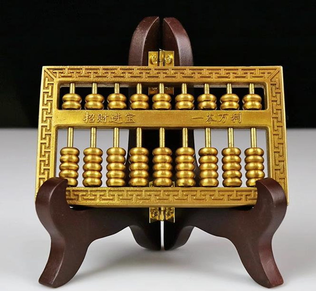 Chinese Handmade Carved Solid Copper Abacus Statue Ornamentsunique in ...