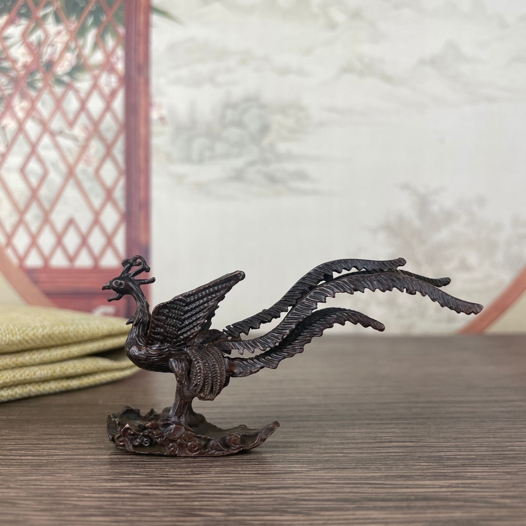 Solid Copper Handcrafted Phoenix Statue Tea Pet Ornaments - Etsy