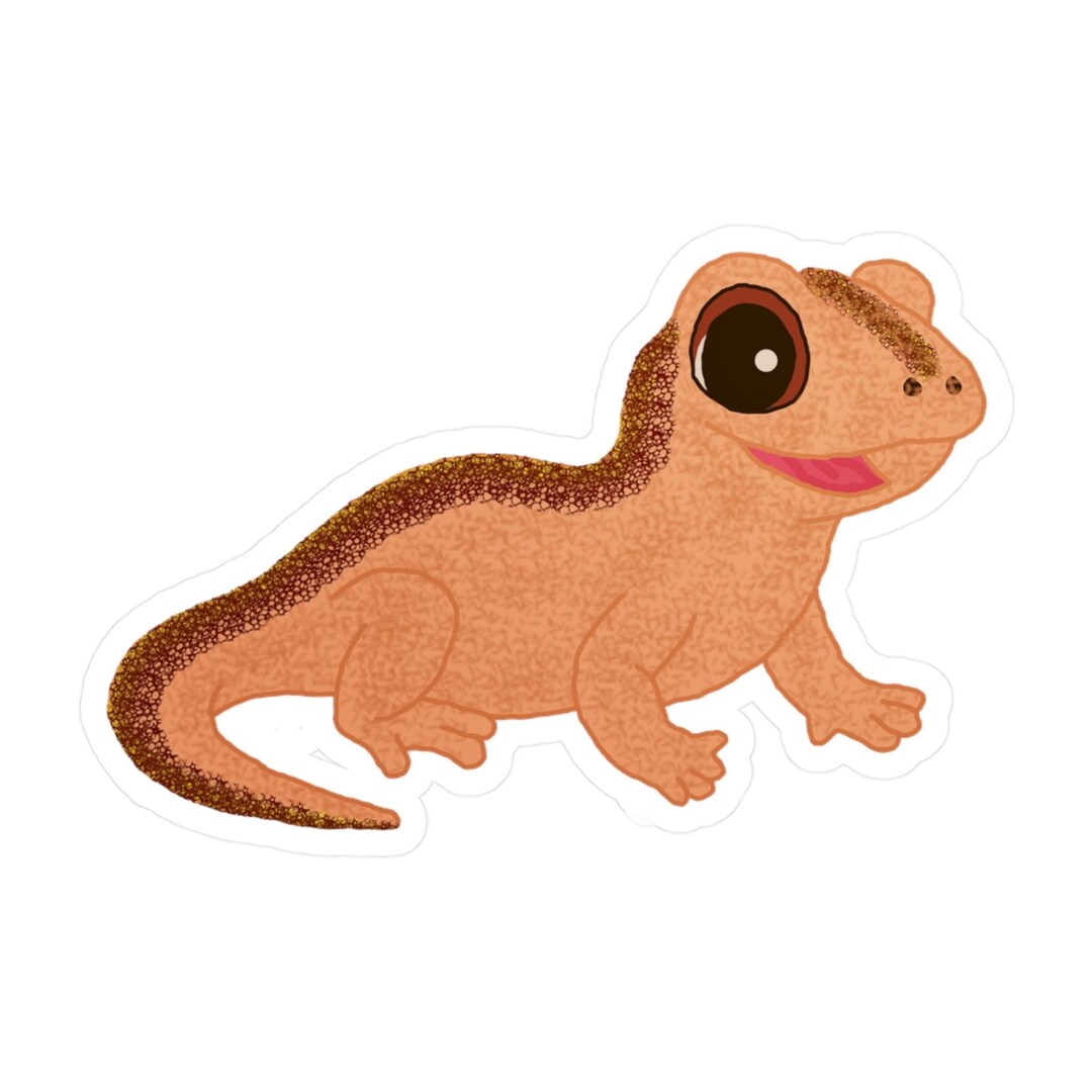 Whimsical Gecko Lizard Art Warm Earth-tone Folk-style Illustration Kiss ...