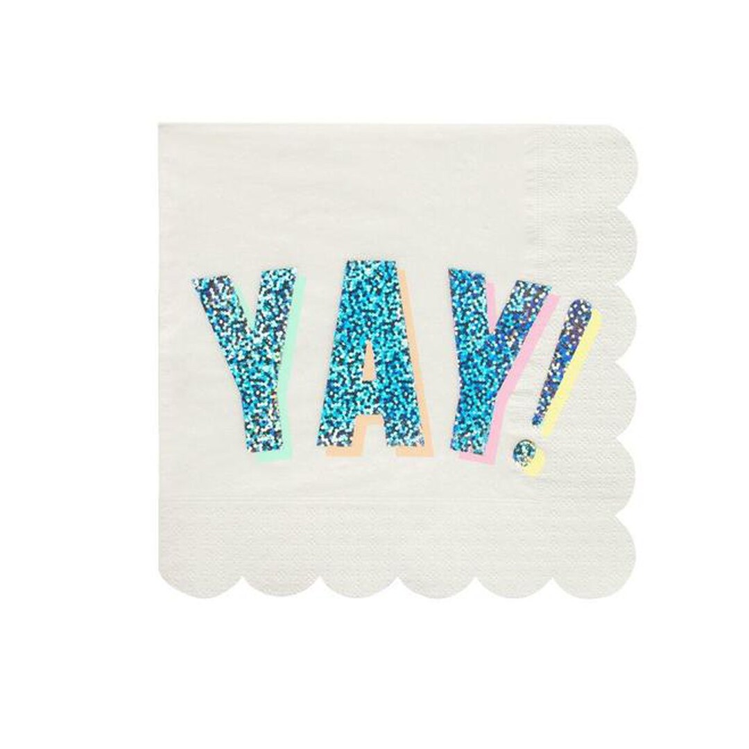 YAY Sparkly Silver Large Paper Napkins 16 Pack - Etsy Hong Kong