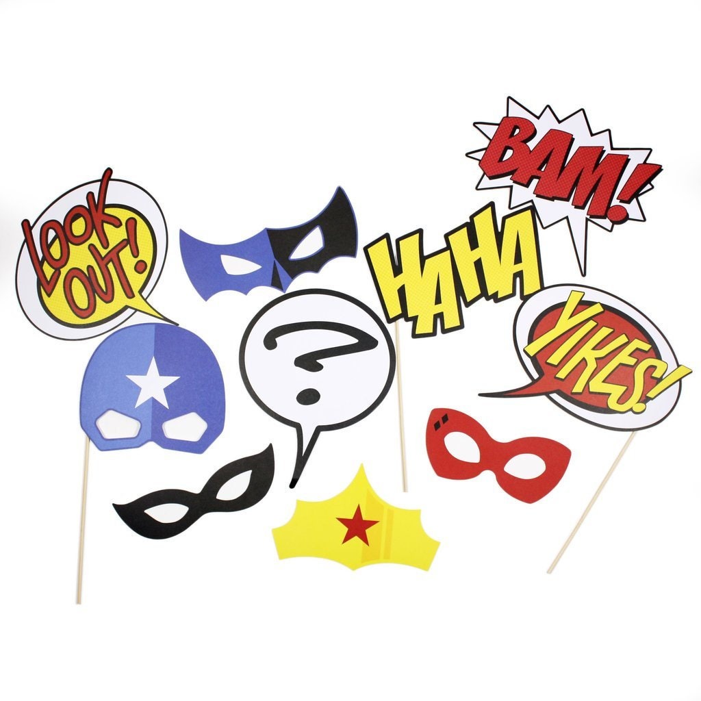 Superhero Photo Booth Props - Etsy