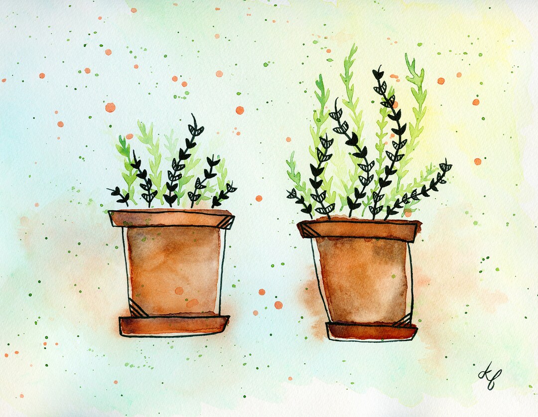 Plants Watercolor Duo Grow Digital File High Resolution - Etsy