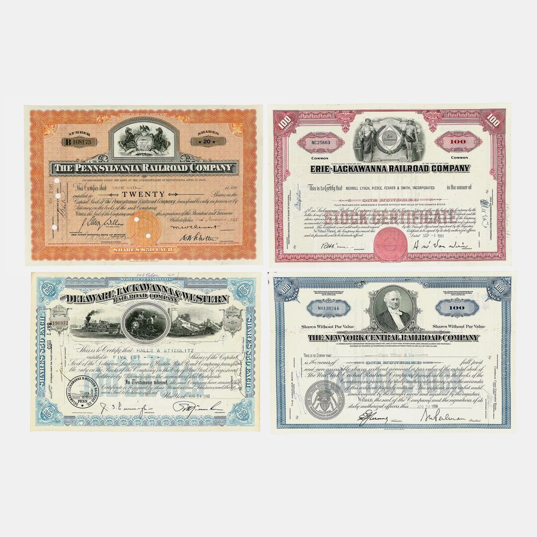 15 Diff. Old Vintage Railroad Stock Certificates - Etsy