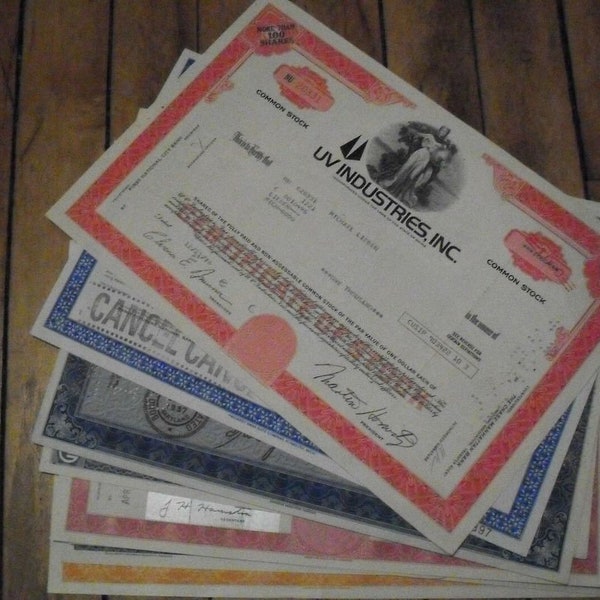 Stock Certificates and Bonds - Etsy