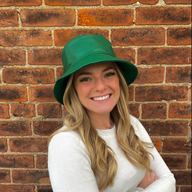 Emerald Green Bucket Hat, Leather Bucket Hat, Green Leather, Kelly ...