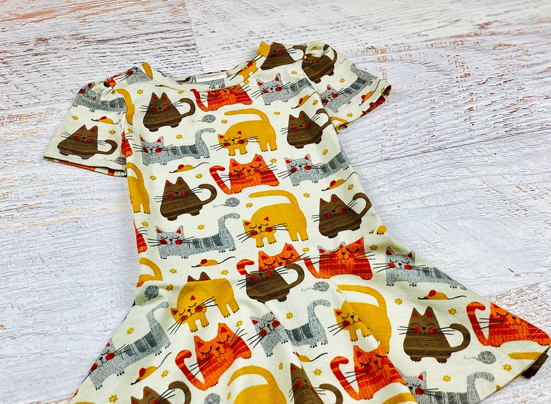 Girls Cat Dress Girls Spring Dress Girls Summer Dress Toddler - Etsy