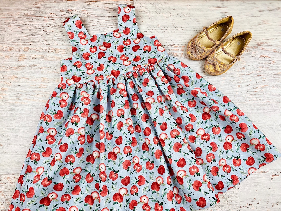 Back to School Dress Girls Kindergarten Dress Toddler Apple Dress First ...