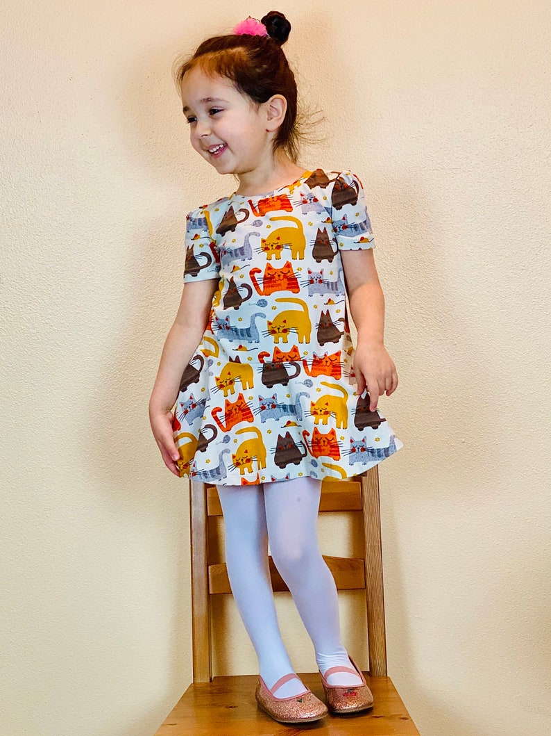 Girls Cat Dress Girls Spring Dress Girls Summer Dress Toddler - Etsy