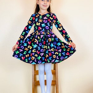 Back to School Dress Girls Kindergarten Dress Toddler ABC Dress ...