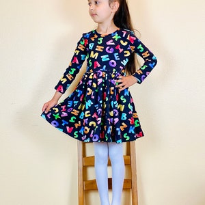Back to School Dress Girls Kindergarten Dress Toddler ABC Dress ...