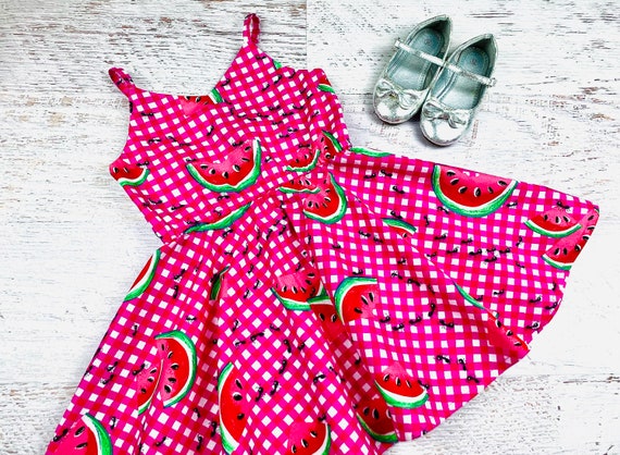 Girl Summer Dress Toddler Watermelon Dress Picnic Birthday - Etsy