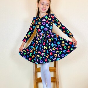 Back to School Dress Girls Kindergarten Dress Toddler ABC Dress ...