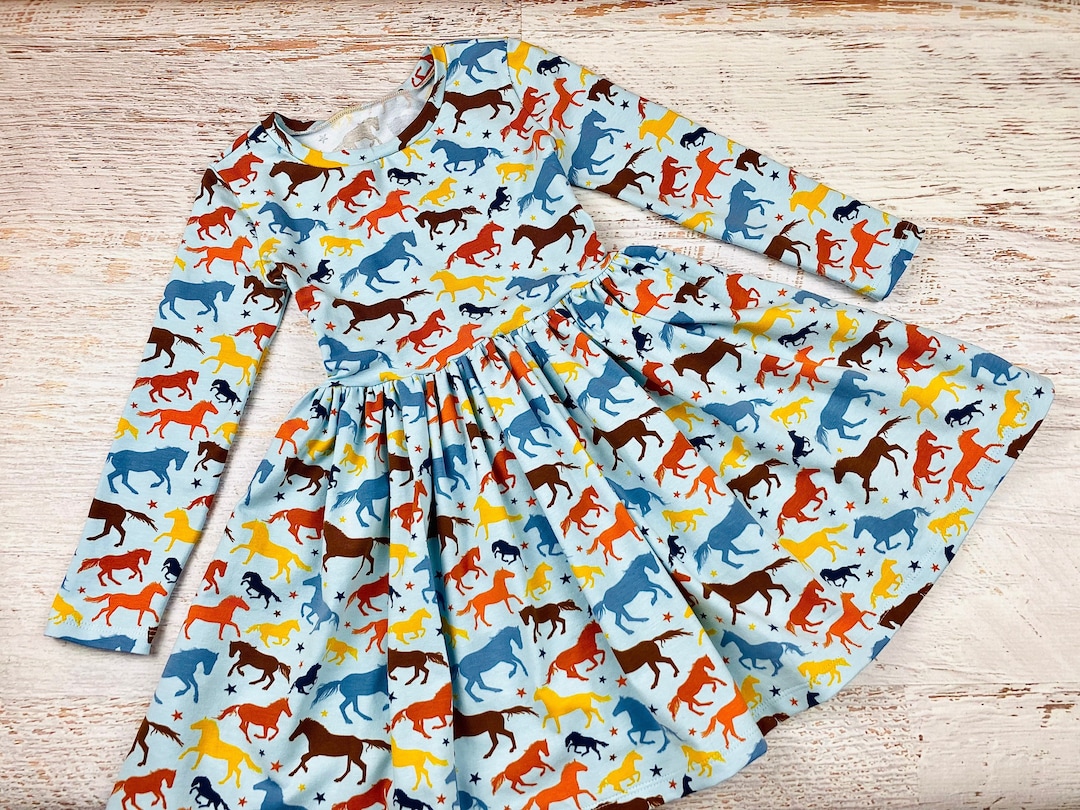 Girls Birthday Dress Horse Dress Toddler Derby Summer Outfit Pony Baby ...