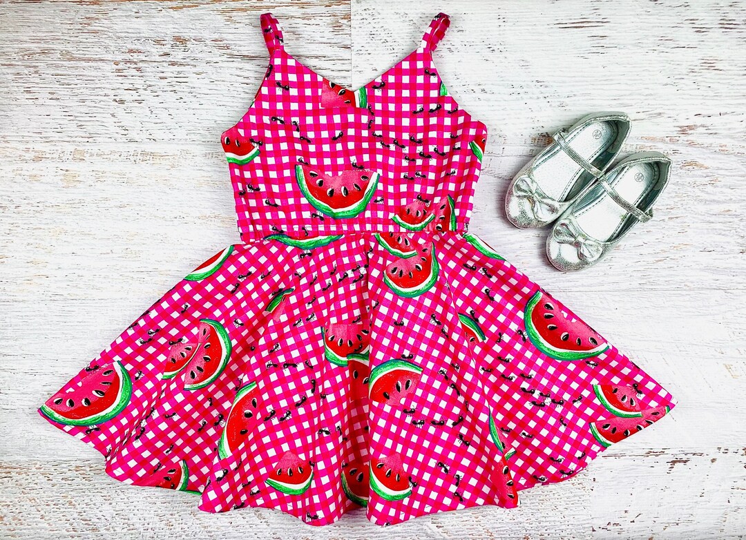Girls Birthday Dress Toddler Watermelon Dress Picnic Baby Outfit Garden ...