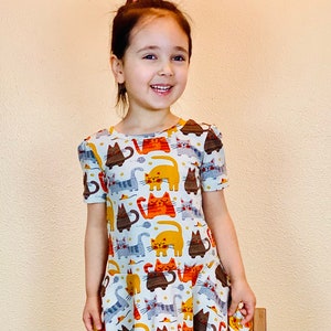 Girls Cat Dress Girls Spring Dress Girls Summer Dress Toddler - Etsy