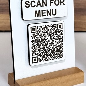 QR Code Menu Sign, Custom Engraved Wooden Restaurant Sign, Custom Made ...