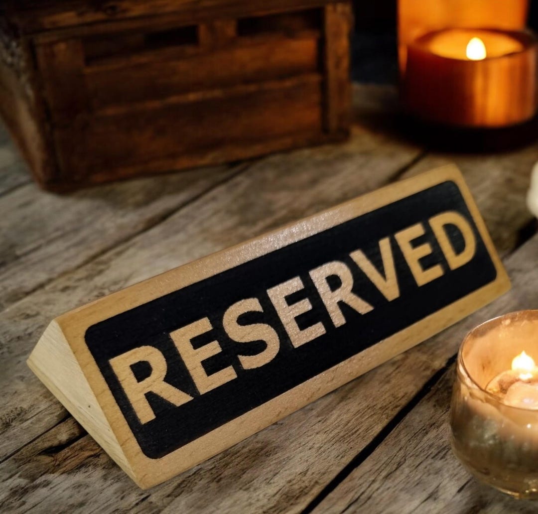Wooden Reservation Sign, 5 Pieces, Laser Engraved Sign, Personalized ...