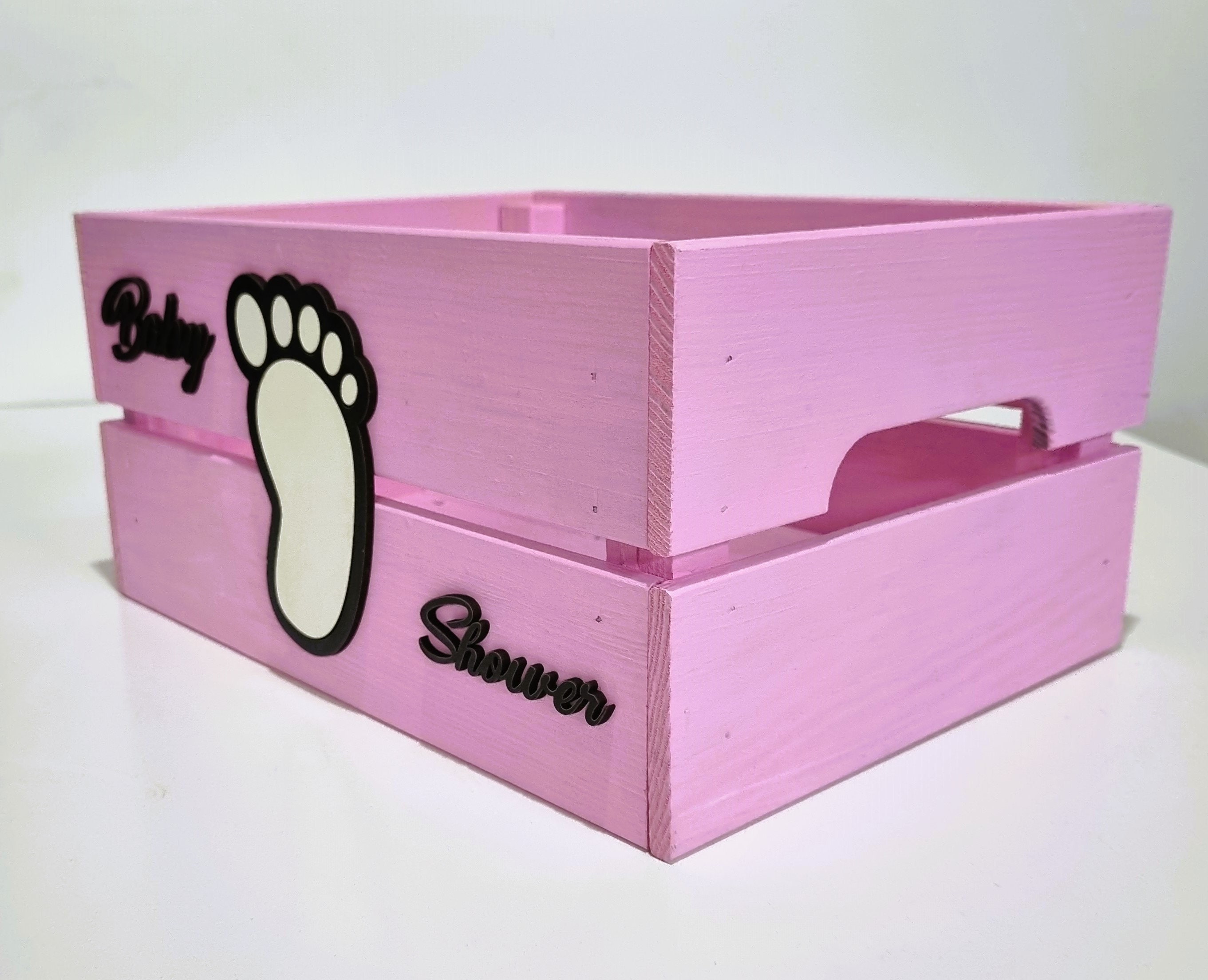 Personalized Baby Shower Wooden Box: Hand-painted Gift Crate - Etsy