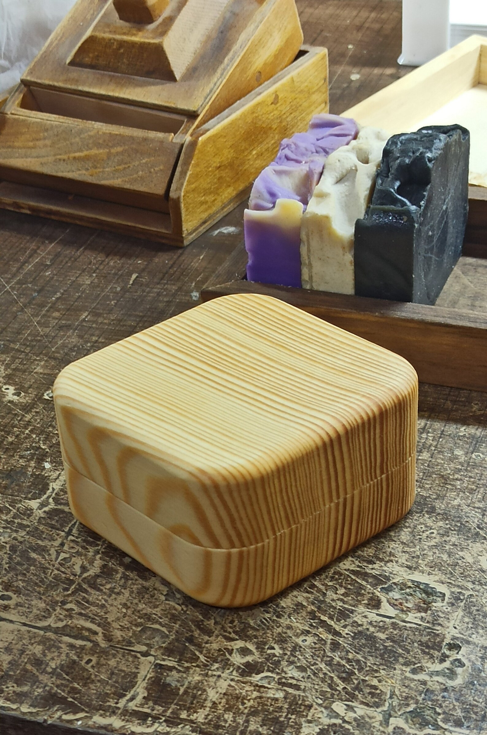 Wooden Soap Dish Box Beech and Pine Tree Travel Wood Soap - Etsy