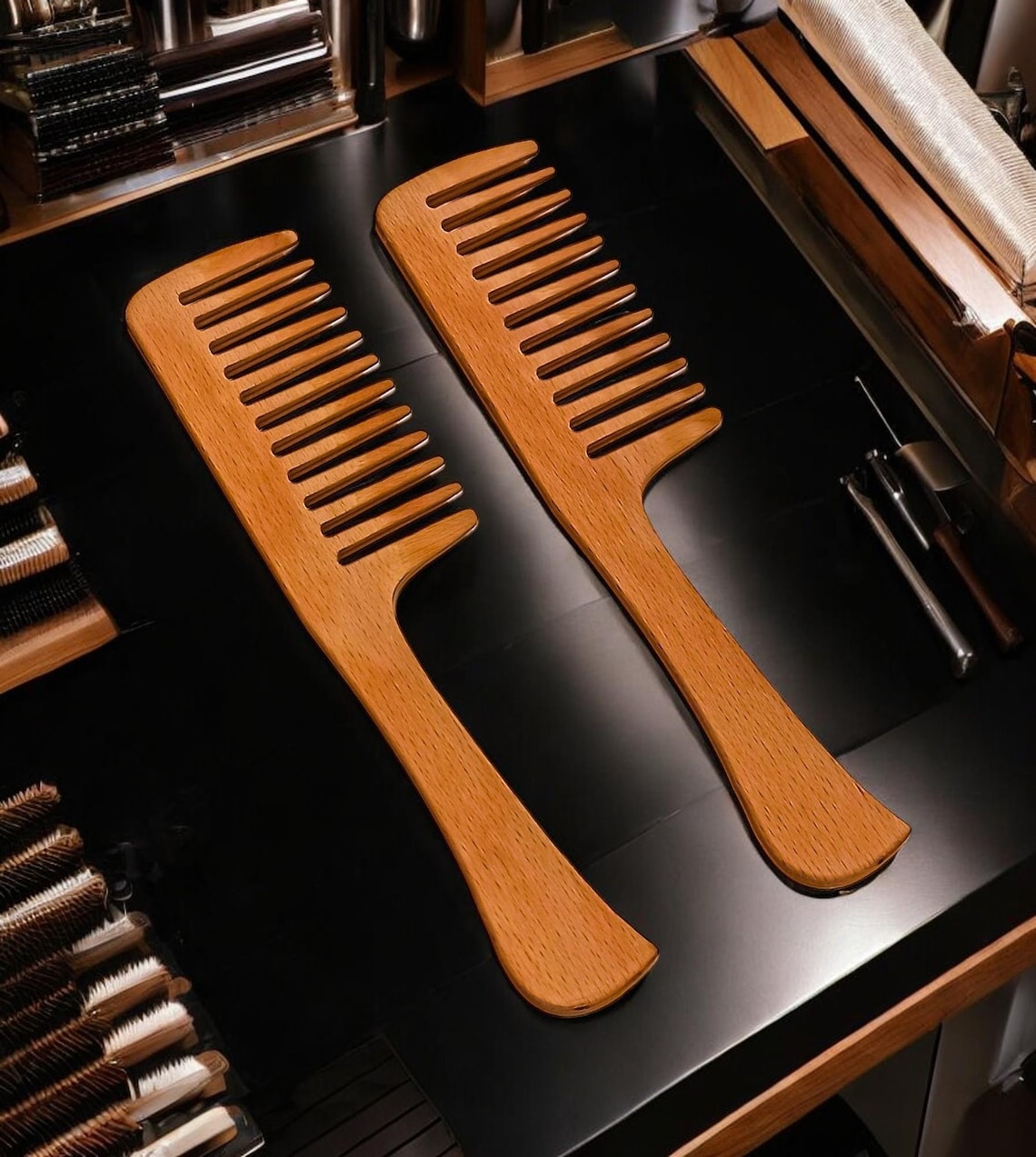 Handmade Wooden Hair Comb: Wide Tooth Detangling, Anti-static. - Etsy