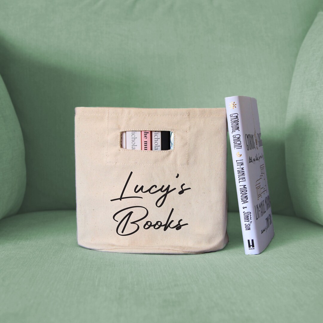 Personalised Script Book Basket, Personalised Book Gift, Reading Gift ...