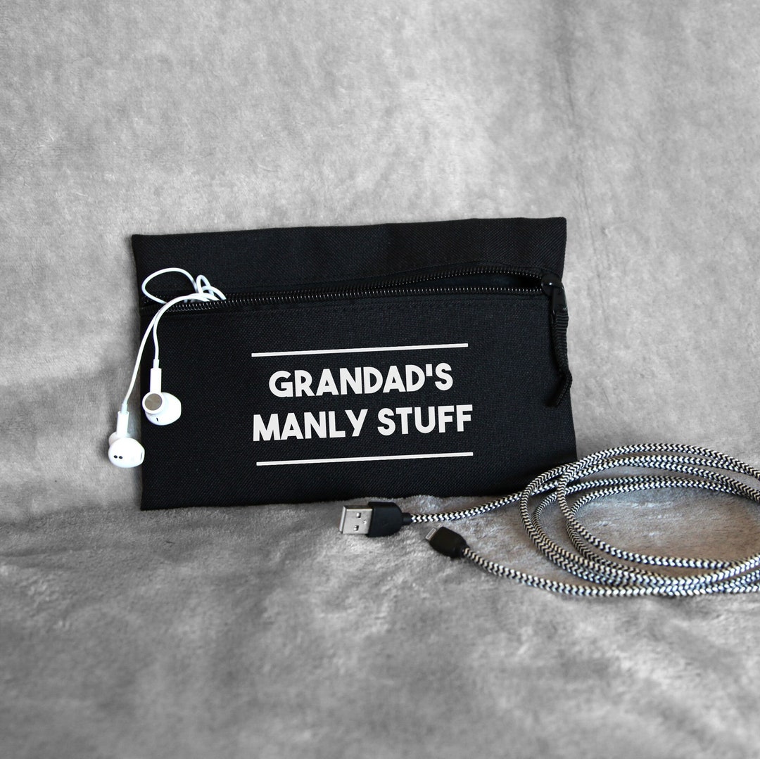 Personalised Manly Stuff Small Pouch Bag, Men's Storage Bag, Men's ...