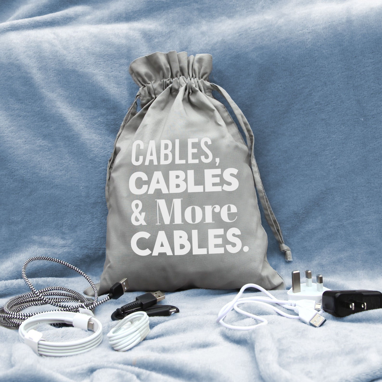 Cables, Cables & More Cables Drawstring Bag, Father's Day Gift, Men's ...