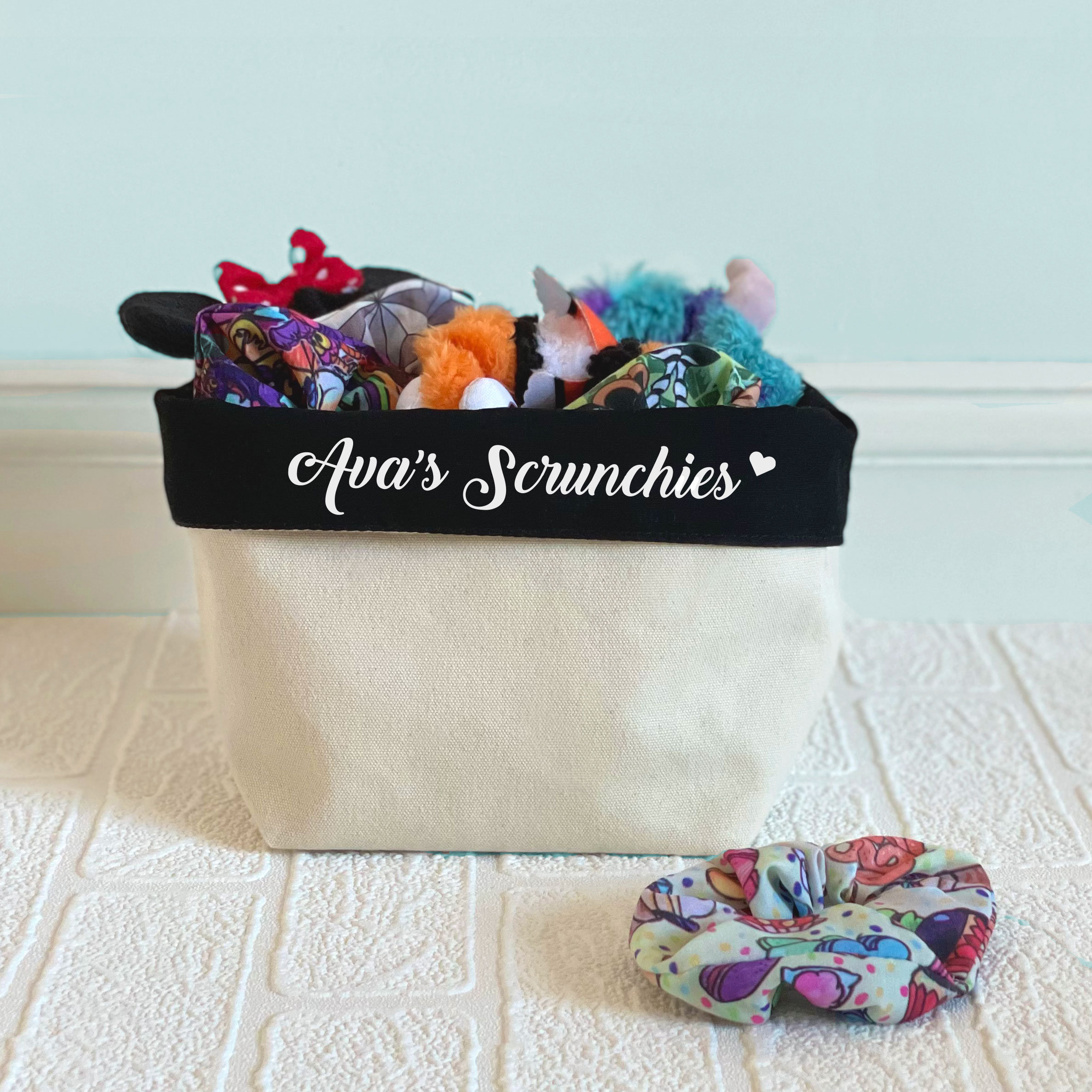 Personalised scrunchie organiser Scrunchie storage Scrunchie | Etsy