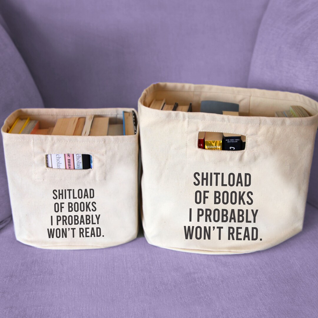 Shitload of Books Book Basket, Book Gift, Reading Gift, Book Storage ...