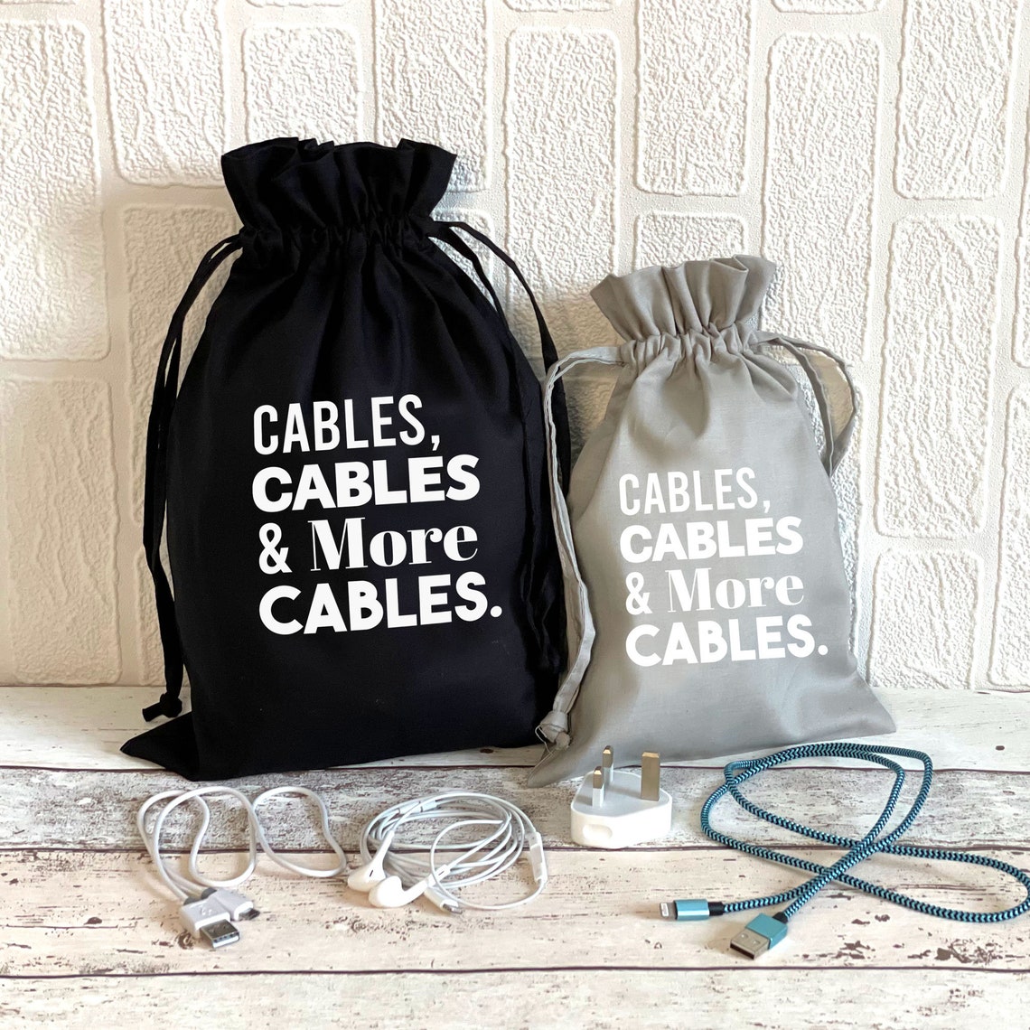 Cables Cables & More Cables Drawstring Bag Father's Day - Etsy UK