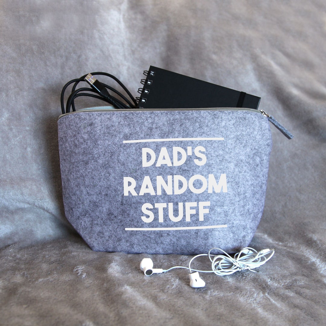 Personalised Random Crap Felt Pouch Bag, Men's Toiletry Bag, Cable Bag ...