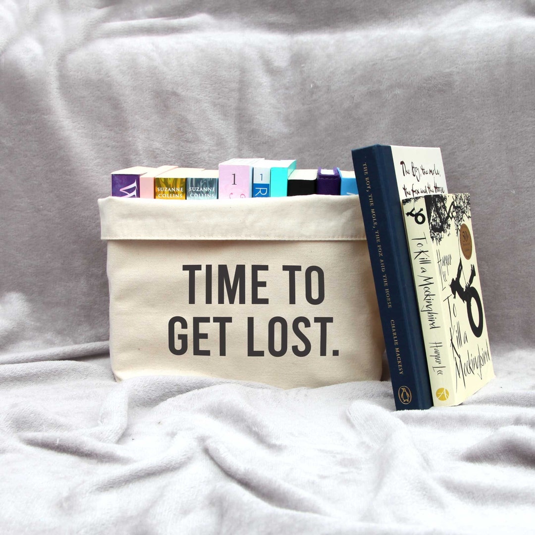 Time to Get Lost Book Organiser, Reading Gift, Book Storage, Book ...