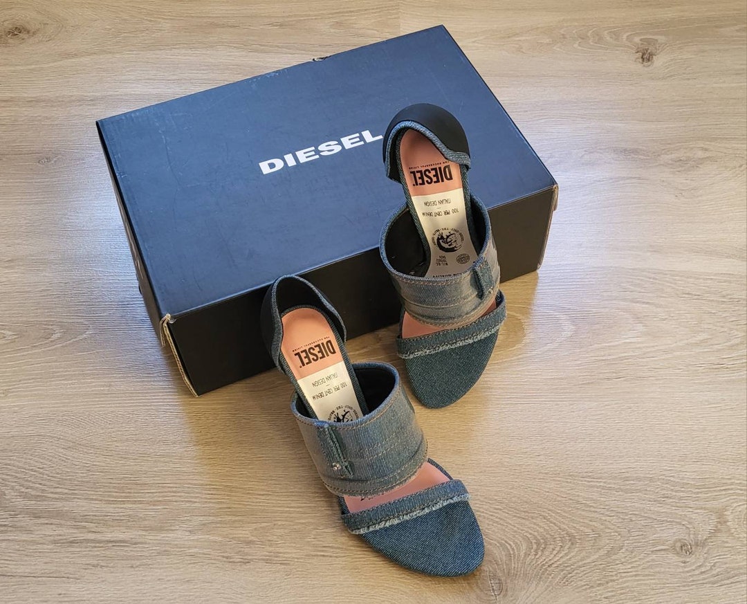 Diesel Denim Heel Sandals/ New With Box - Etsy