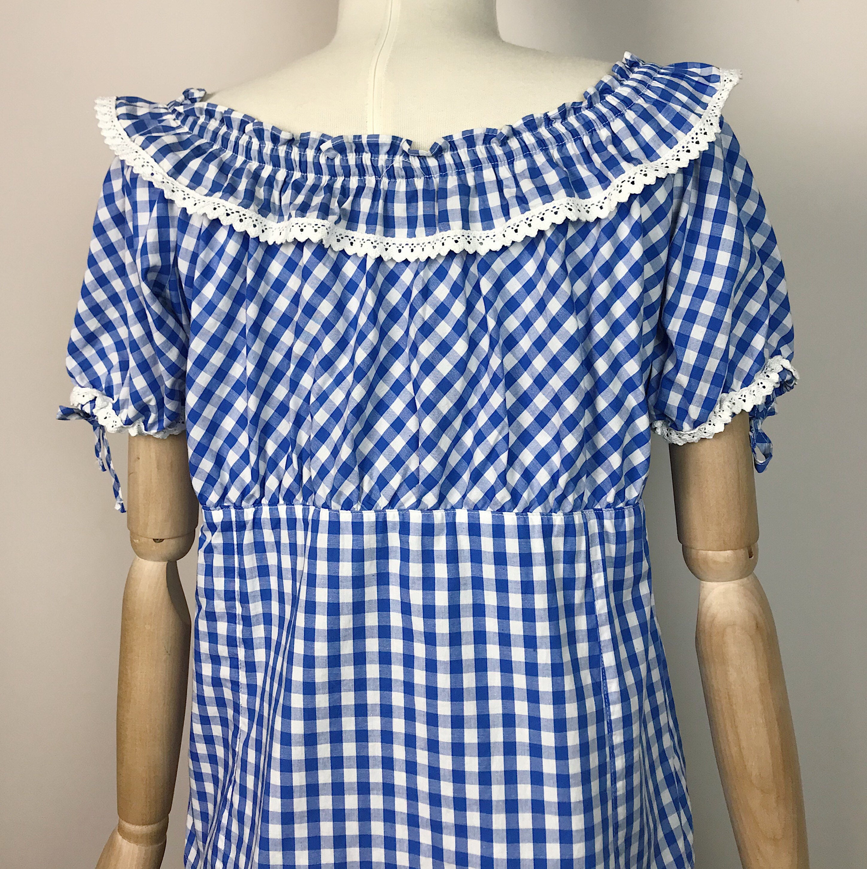 Blue Peasant Blouse Cottagecore Blouse Milkmade Style Cotton Top - Etsy