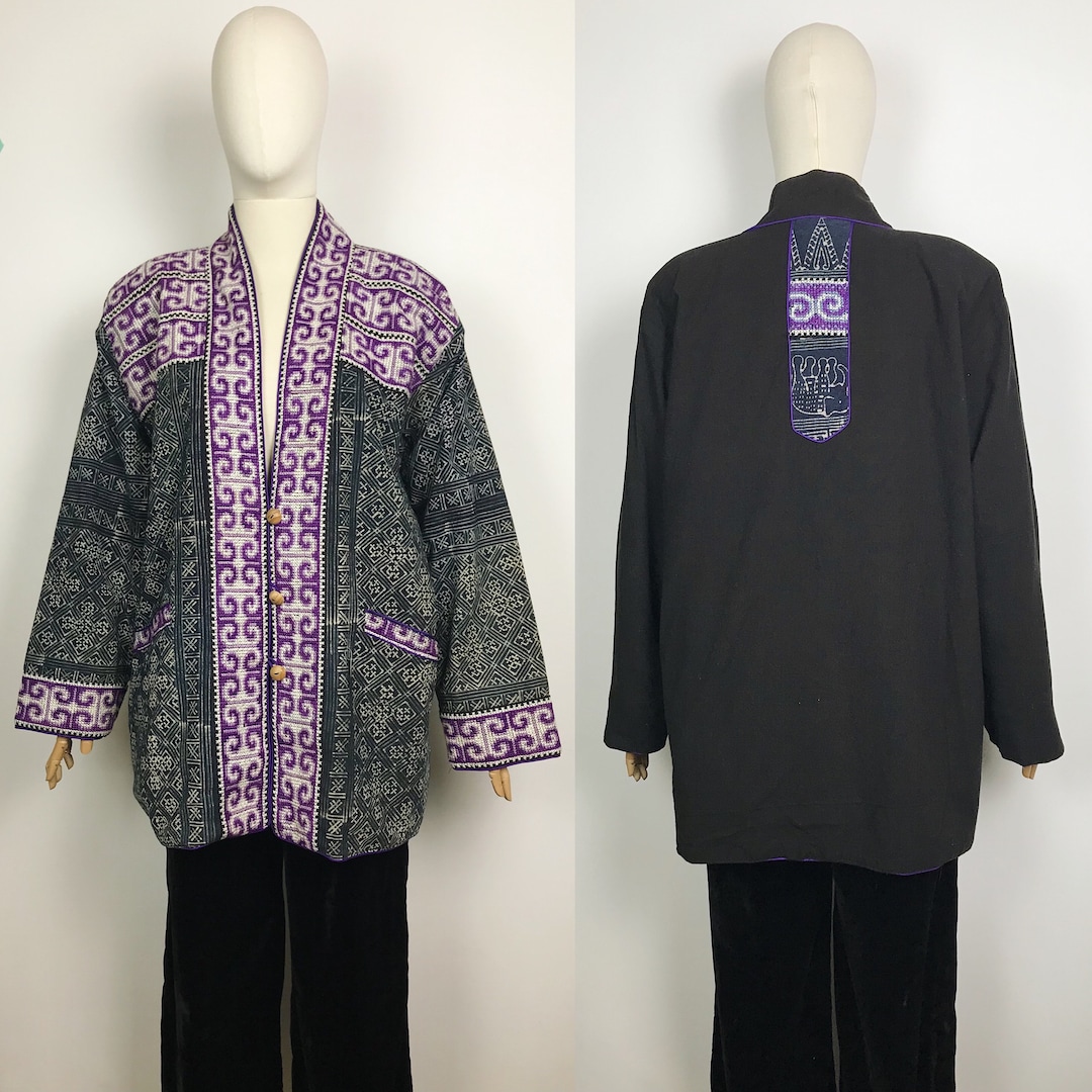 Vintage Miao Hmong Handmade Cross Stitch Reversible Jacket Tribal ...