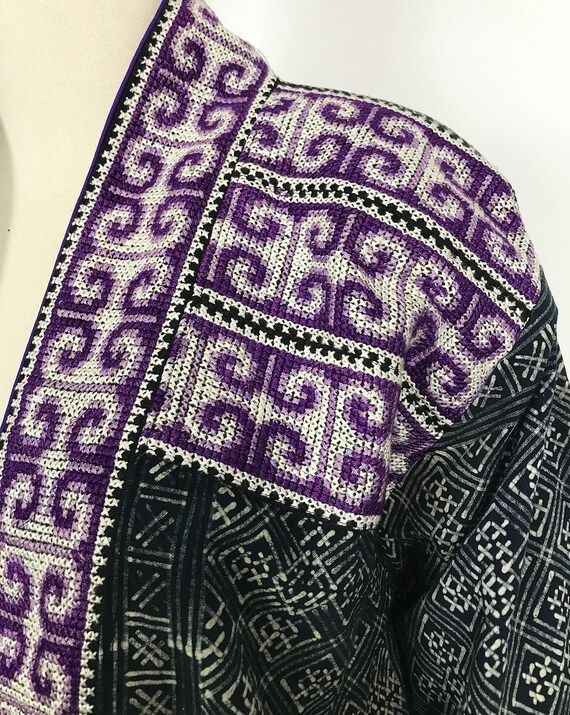 Vintage Miao Hmong Handmade Cross Stitch Reversible J… - Gem