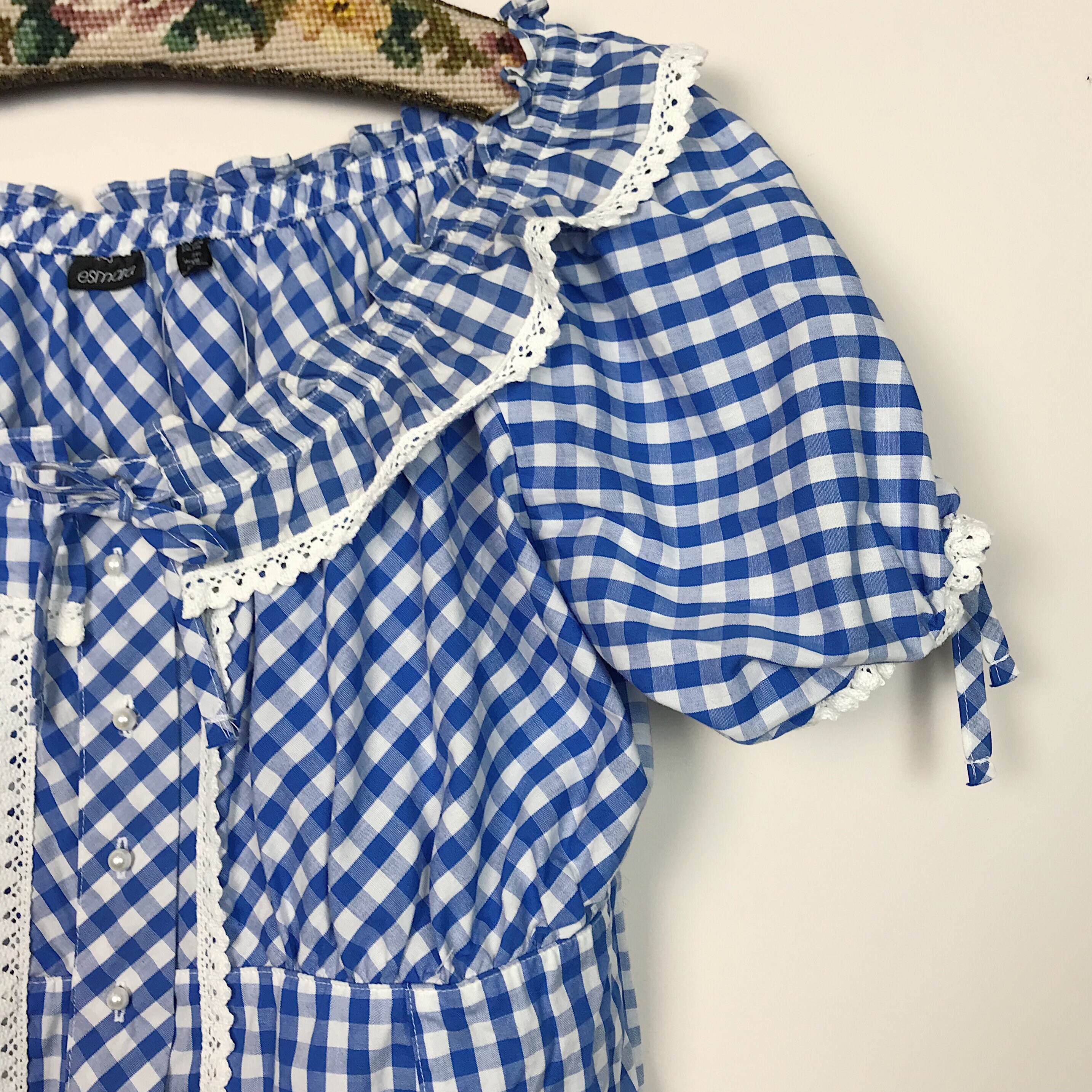 Blue Peasant Blouse Cottagecore Blouse Milkmade Style Cotton Top - Etsy