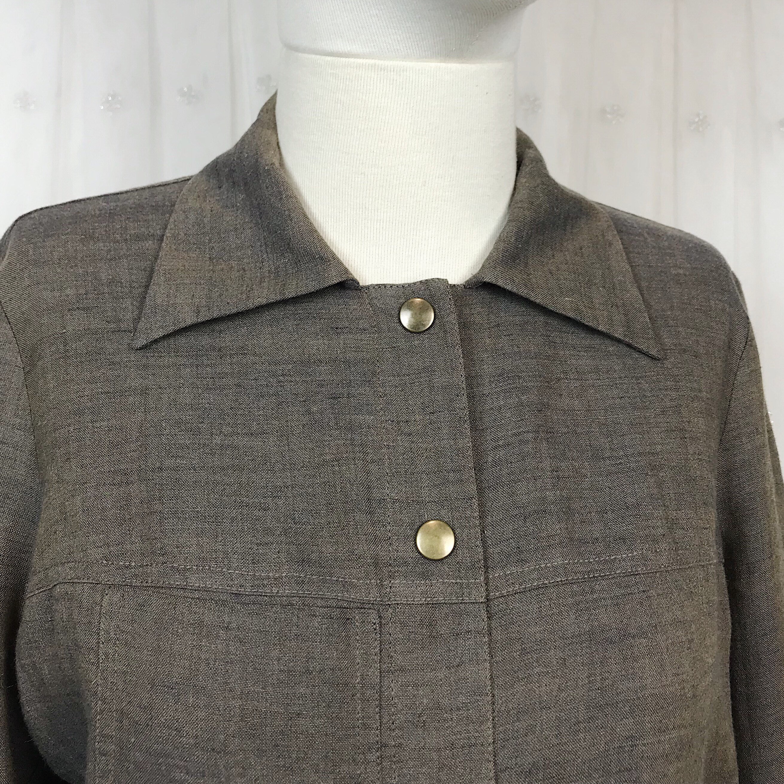 Vintage Linen Short Light Jacket Daniel Boudon Formes Paris Boho Bomber ...