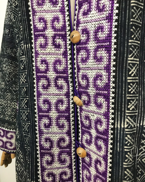Vintage Miao Hmong Handmade Cross Stitch Reversible J… - Gem