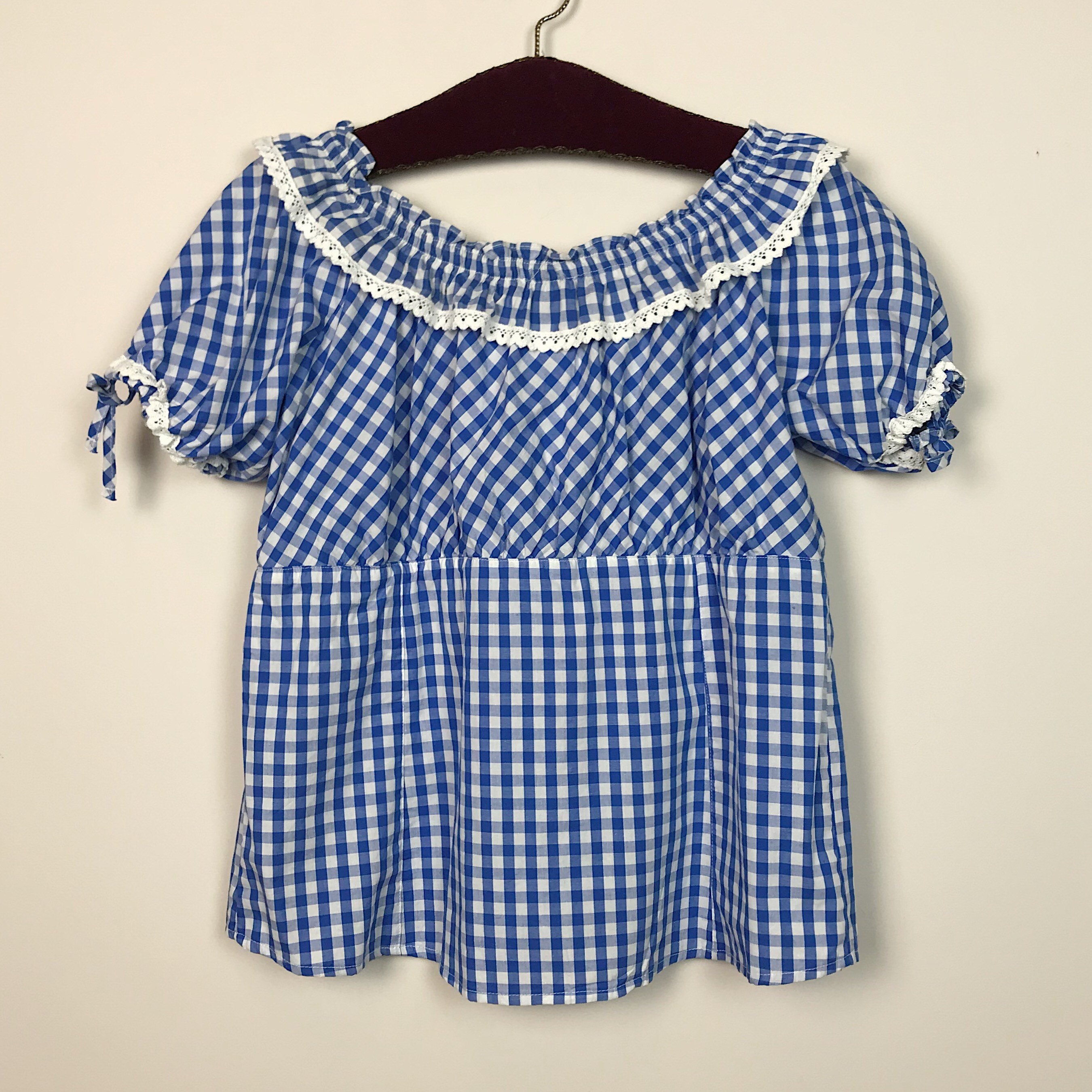 Blue Peasant Blouse Cottagecore Blouse Milkmade Style Cotton Top - Etsy
