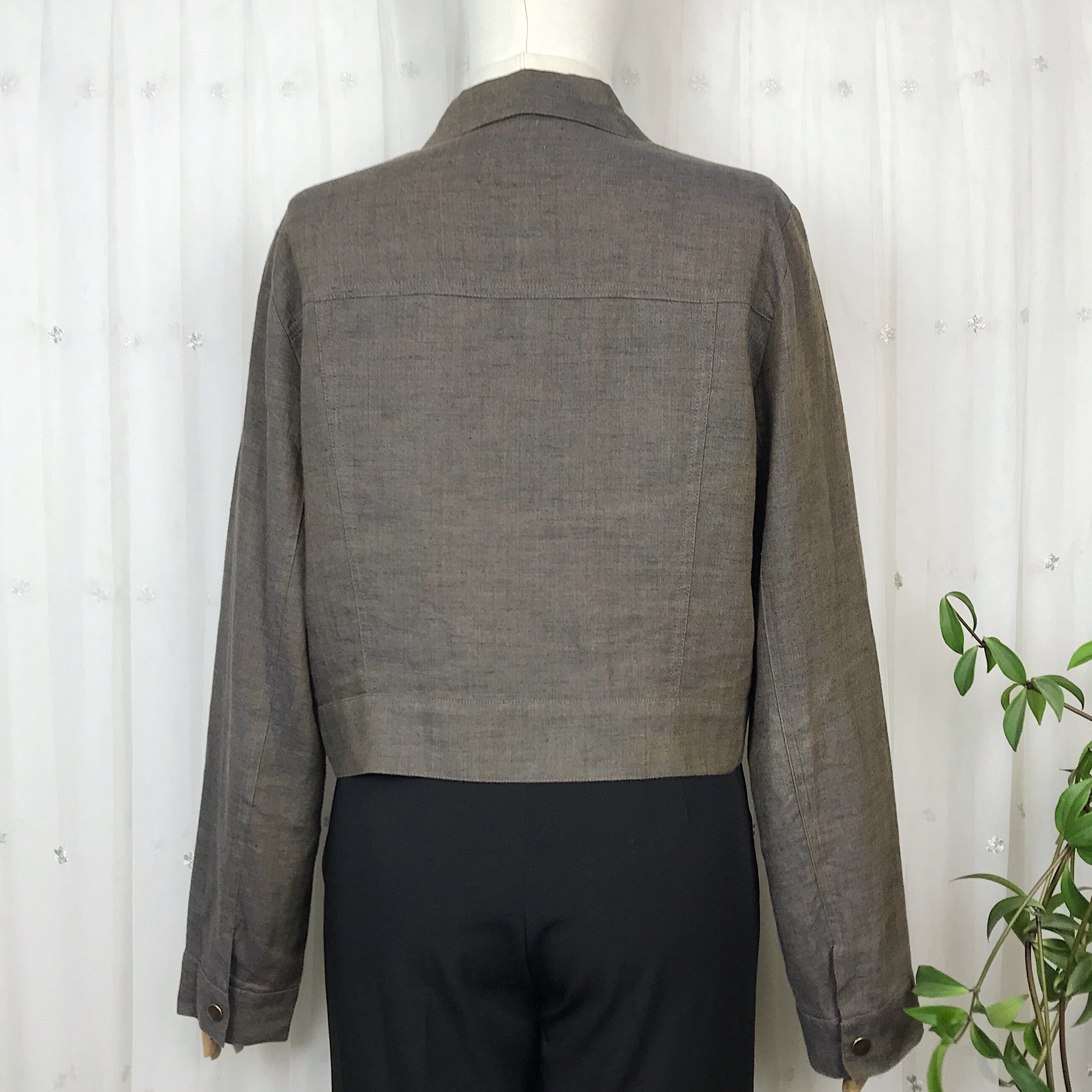 Vintage Linen Short Light Jacket Daniel Boudon Formes Paris Boho Bomber ...