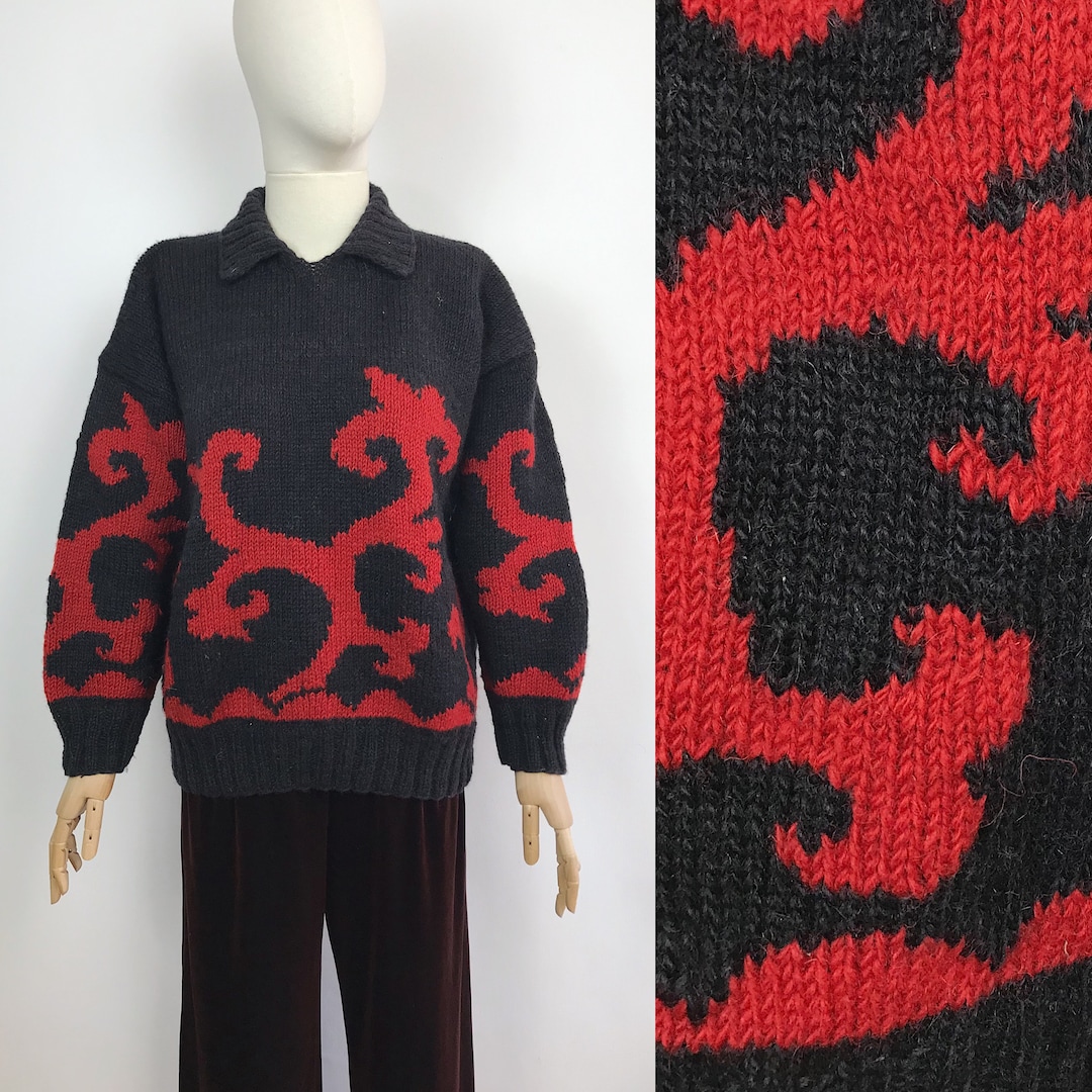 KUMBESHWAR Vintage Hand Knit Wool Nepal Sweater Warm Winter Jumper - Etsy